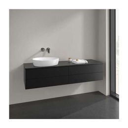 Villeroy & Boch Villeroy und Boch Antao Waschtisch-Unterschrank K26010PD 160x36x50cm, Waschbeckenplattenfarbe Lack, black matt lacquer