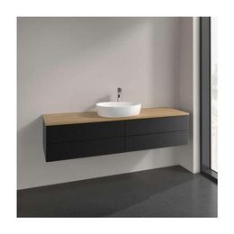Villeroy & Boch Villeroy und Boch Antao Waschtisch-Unterschrank K25111PD 160x36x50cm, Waschbeckenplattenfarbe honey oak, black matt lacquer