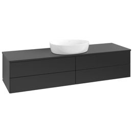 Villeroy & Boch Villeroy und Boch Antao Waschtisch-Unterschrank K25010PD 160x36x50cm, Waschbeckenplattenfarbe Lack, black matt lacquer
