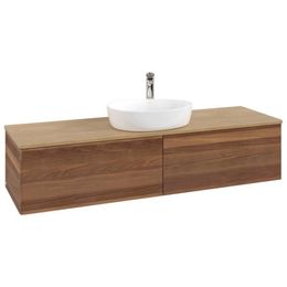 Villeroy & Boch Villeroy und Boch Antao Waschtisch-Unterschrank K36051HM 160x36x50cm, Hahnlochbohrung, Waschbeckenplattenfarbe honey oak, warm walnut