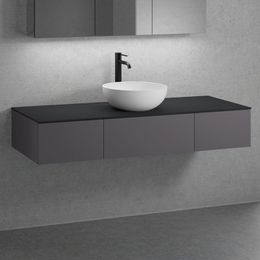 neoro n50 Schrank mit Waschtisch B: 140,5 T: 51,5 cm, 3 Ausz&uuml;ge, BN0064WM+BN0411GR+2#BN0410GR+BN0408BM,