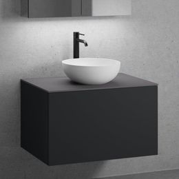 neoro n50 Unterschrank B: 80 cm mit 1 Auszug, Waschtisch &Oslash; 40 cm wei&szlig; matt,, BN0064WM+BN0432BM+BN0402GR,