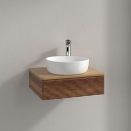 Villeroy & Boch Villeroy und Boch Antao Waschtisch-Unterschrank K07151HM 60x19x50cm, Hahnloch, Waschbeckenplattenfarbe honey oak, warm walnut