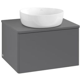 Villeroy & Boch Villeroy und Boch Antao Waschtisch-Unterschrank K29050GK 60x36x50cm, Hahnloch, Waschbeckenplattenfarbe Lack, anthracite matt lacquer