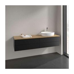 Villeroy & Boch Villeroy und Boch Antao Waschtisch-Unterschrank K27051PD 160x36x50cm, Hahnloch, Waschbeckenplattenfarbe honey oak, black matt lacquer
