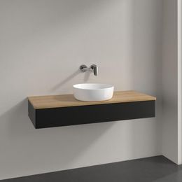 Villeroy & Boch Villeroy und Boch Antao Waschtisch-Unterschrank K10011PD 120x19x50cm, Waschbeckenplattenfarbe honey oak, black matt lacquer