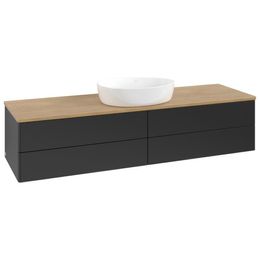 Villeroy & Boch Villeroy und Boch Antao Waschtisch-Unterschrank K25011PD 160x36x50cm, Waschbeckenplattenfarbe honey oak, black matt lacquer