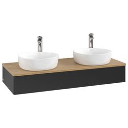Villeroy & Boch Villeroy und Boch Antao Waschtisch-Unterschrank K13051PD 120x19x50cm, Hahnloch, Waschbeckenplattenfarbe honey oak, black matt lacquer