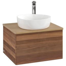 Villeroy & Boch Villeroy und Boch Antao Waschtisch-Unterschrank K29051HM 60x36x50cm, Hahnloch, Waschbeckenplattenfarbe honey oak, warm walnut