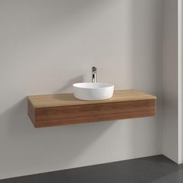 Villeroy & Boch Villeroy und Boch Antao Waschtisch-Unterschrank K10151HM 120x19x50cm, Hahnloch, Waschbeckenplattenfarbe honey oak, warm walnut