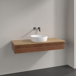 Villeroy & Boch Villeroy und Boch Antao Waschtisch-Unterschrank K10111HM 120x19x50cm, Waschbeckenplattenfarbe honey oak, warm walnut