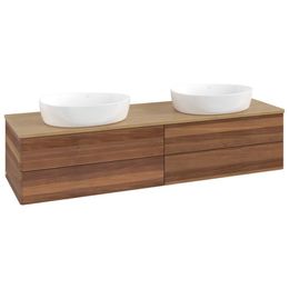 Villeroy & Boch Villeroy und Boch Antao Waschtisch-Unterschrank K28011HM 160x36x50cm, Waschbeckenplattenfarbe honey oak, warm walnut