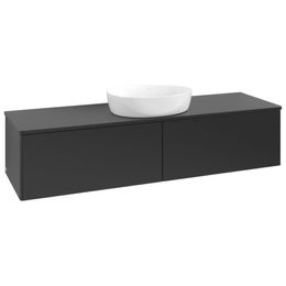 Villeroy & Boch Villeroy und Boch Antao Waschtisch-Unterschrank K36050PD 160x36x50cm, Hahnlochbohrung, Waschbeckenplattenfarbe Lack, black matt lacquer