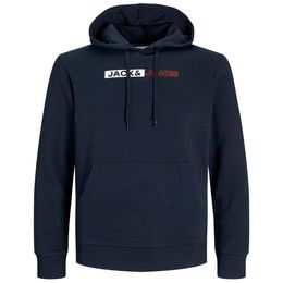Jack & Jones Herren Gro&szlig;e Gr&ouml;&szlig;en | Jack&Jones Hoodie aus Baumwollmischung Farbe blau Gr&ouml;&szlig;e: 8XL