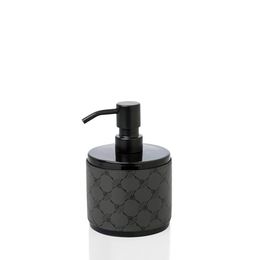JOOP! Seifenspender Cornfloweraccessoires, Anthrazit, Schwarz, Kunststoff, Lederoptik, 9x14.5x9 cm, Handmade in Thailand, Spender problemlos zum Nachf&uuml;llen, Badaccessoires, Waschplatzzubeh&ouml;r, Seifenspender