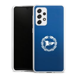 DeinDesign Galaxy A33 5G Handy Silikon H&uuml;lle Case wei&szlig; Handyh&uuml;lle Arminia Bielefeld Official Licensed Product Soccer Silikon Case