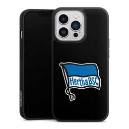 DeinDesign iPhone 13 Pro Handy Premium Silikon H&uuml;lle Handyh&uuml;lle schwarz Case Official Licensed Product Logo Hertha Bsc Silikon Premium Case