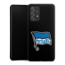 DeinDesign Galaxy A52s 5G Handy Premium Silikon H&uuml;lle Handyh&uuml;lle schwarz Case Official Licensed Product Logo Hertha Bsc Silikon Premium Case