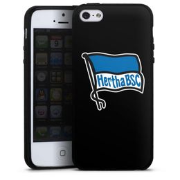 DeinDesign iPhone SE (2016-2019) Handy Silikon H&uuml;lle Case schwarz Handyh&uuml;lle Hertha Bsc Logo Official Licensed Product