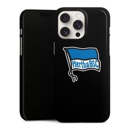 DeinDesign iPhone 15 Pro Max Handy Premium Case Smartphone Handyh&uuml;lle Schutzh&uuml;lle gl&auml;nzend Official Licensed Product Logo Hertha Bsc Premium Case