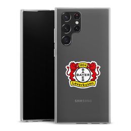 DeinDesign Galaxy S22 Ultra Handy Silikon H&uuml;lle Case transparent Handyh&uuml;lle Logo Bayer 04 Leverkusen Official Licensed Product Silikon Case