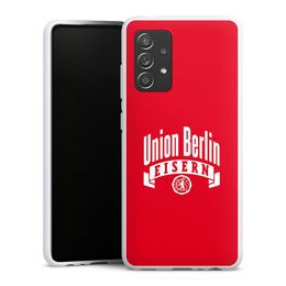 DeinDesign Galaxy A52s 5G Handy Silikon H&uuml;lle Case wei&szlig; Handyh&uuml;lle Fcu Official Licensed Product 1. Fc Union Berlin Silikon Case
