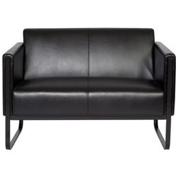 2-Sitzer-Sofa Bali Black Schwarz Lederlook