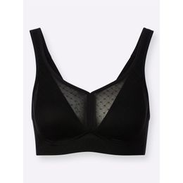 WITT Damen BH ohne B&uuml;gel, schwarz, Gr&ouml;&szlig;e 95C
