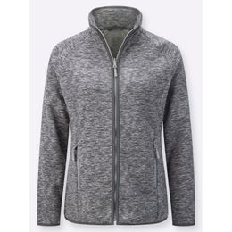 WITT Damen Fleecejacke mit Antipilling-Ausr&uuml;stung, steingrau-anthrazit-bedruckt, Gr&ouml;&szlig;e 36