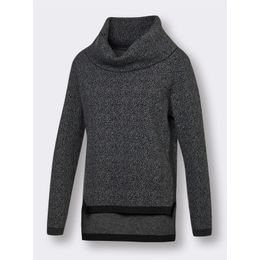 CREATION L PREMIUM Witt Damen Jacquard-Pullover mit Rollkragen, graphit-grau-gemustert, Gr&ouml;&szlig;e 36
