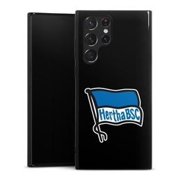 DeinDesign Galaxy S22 Ultra Handy Silikon H&uuml;lle Case schwarz Handyh&uuml;lle Official Licensed Product Logo Hertha Bsc