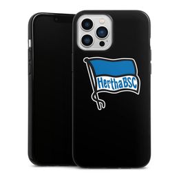 DeinDesign iPhone 13 Pro Max Handy Silikon H&uuml;lle Case schwarz Handyh&uuml;lle Official Licensed Product Logo Hertha Bsc
