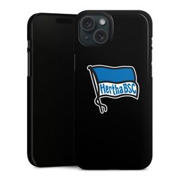 DeinDesign iPhone 15 Plus Handy Premium Case Smartphone Handyh&uuml;lle Schutzh&uuml;lle gl&auml;nzend Official Licensed Product Logo Hertha Bsc Premium Case