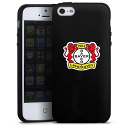 DeinDesign iPhone SE (2016-2019) Handy Silikon H&uuml;lle Case schwarz Handyh&uuml;lle Bayer 04 Leverkusen Official Licensed Product Logo