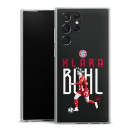 DeinDesign Galaxy S22 Ultra Handy Silikon H&uuml;lle Case transparent Handyh&uuml;lle Fc Bayern M&uuml;nchen Klara B&uuml;hl Official Licensed Product Silikon Case
