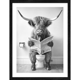 Pro Art Pro-Art Kunstdruck Framed-Art Slim Scandic 'Hochlandrind' 33 x 43 cm gerahmt