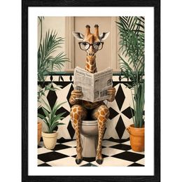 Pro Art Pro-Art Kunstdruck Framed-Art Slim Scandic 'Giraffe' 33 x 43 cm gerahmt