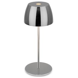 Briloner Akku-LED-Tischleuchte 'Serina Mini' 20 cm 2700K 2,5W 150lm dimmbar schwarz-chrom