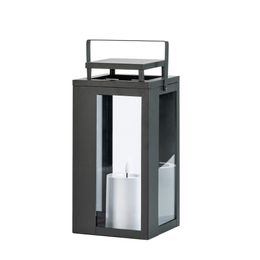 Schlaraffenland Outdoor-Laterne 'Lucido' mit LED-Kerze schwarz 15 x 15 x 30 cm