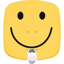 Technisat DIGIDISH 45 Sat-Sch&uuml;ssel mit Twin-LNB & Wandhalterung, 2 TN gelb mit smiley