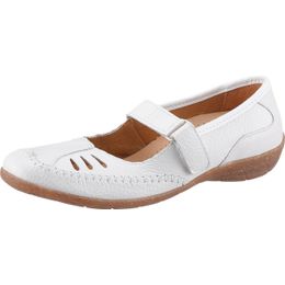 Aco Damen Ballerina mit Leder-Wechselfu&szlig;bett wei&szlig;, Gr&ouml;&szlig;e 42