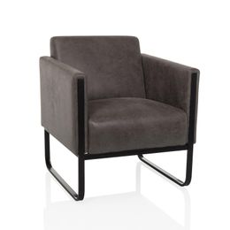 hjh OFFICE Loungesessel Aruba Retro Kunstleder mit Armlehnen