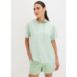 bonprix Oversized Sport-Shirt mit Kapuze schnelltrocknend, gr&uuml;n, Gr.52/54 (XXL), Sport-Shirt mit Taschen und Kapuze im oversized Schnitt mit Quick Dry Effekt