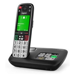 Gigaset EASY 500A, Schwarz Schnurloses Telefon (Seniorentelefon, Gro&szlig;e Tasten, Basisstation, 1 Mobilteil, mit Anrufbeantworter,)
