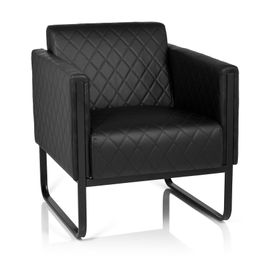 hjh OFFICE Polstersessel ARUBA BLACK Kunstleder mit Armlehnen