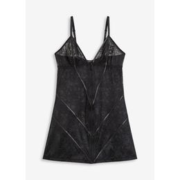 bonprix Kleid aus Spitze mit Rei&szlig;verschluss, schwarz, Gr.48/50 (XL), Kleid aus Spitze mit Rei&szlig;verschluss und dekorativen N&auml;hten.