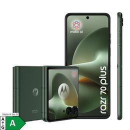 Motorola razr 70 Plus 8GB + 512GB PANTONE&reg; Mountain View Smartphone (6,9 Zoll, 50 MP, 4.500-mAh, Octa-Core, Fingerabdrucksensor, Gesichtserkennung, gr&uuml;n)