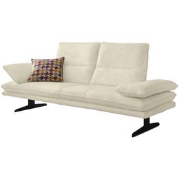 2-Sitzer W.Schillig "broadway, Designsofa mit tollem Sitzkomfort, Breite 216cm", beige (sahara s37), B:216cm H:94cm T:96cm, Stoff S37 (100% Polyester): Luxus-Microfaser in Lederoptik, Sofas, Sitztiefenverstellung, Kopfteil- & Seitenteilverstellung, Breite 216cm