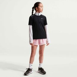 T-Shirt Nike "K NK DF MILER SS TOP", Kinder, Gr. XL, schwarz, reflec, angeraute Sweatware, Obermaterial: 100% Polyester, normal, Rundhals, angesetztes B&uuml;ndchen, Shirts T-Shirt, f&uuml;r Teens, f&uuml;r Fitness und Freizeit