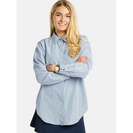 Blusentop LIBERT&Eacute; ESSENTIEL "Libert&eacute; Essentiel Shirt SARA", Damen, Gr. S, blau diamond stripe, Obermaterial: 50% Baumwolle, 50% Polyester - PES, Blusen Blusentop
